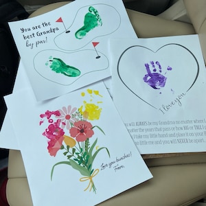 Flower Handprint Craft Art, Printable for Mom or Grandparents Handprint ...