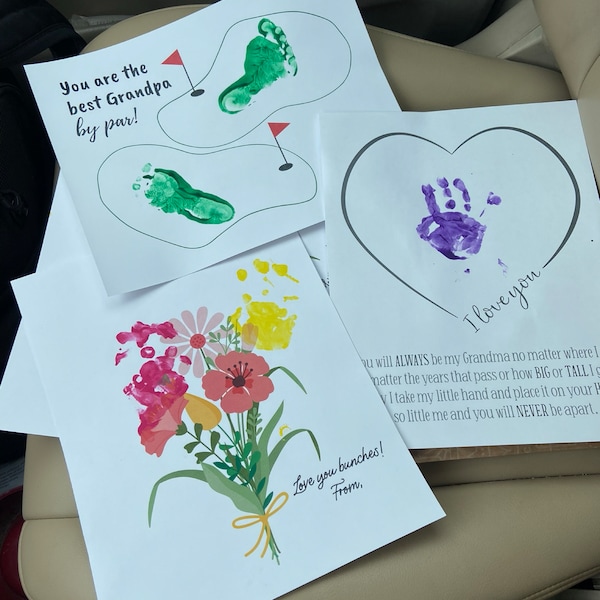 Flower Handprint Craft Art, Printable | for Mom or Grandma Handprint ...