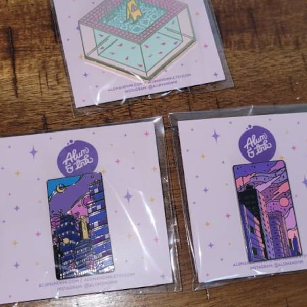Glass Towers High Rises Enamel Pin - Etsy