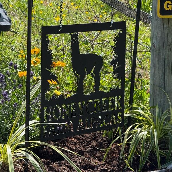 Alpaca Metal Custom Farm Sign Personalized With Your Name - Etsy