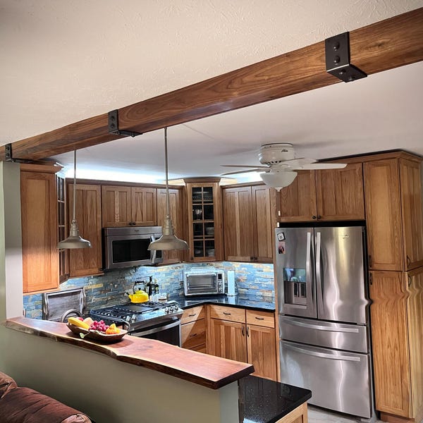 3 in Faux TEXTURED RUSTED STEEL Ceiling Beam Brackets With Artificial ...