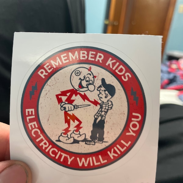 Reddy Kilowatt Stickers, Electricity Will Kill You! Remember Kids ...