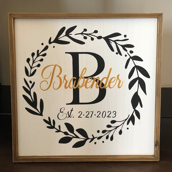 Monogram STENCIL or DECAL / Personalized Monogram / Wreath Monogram ...