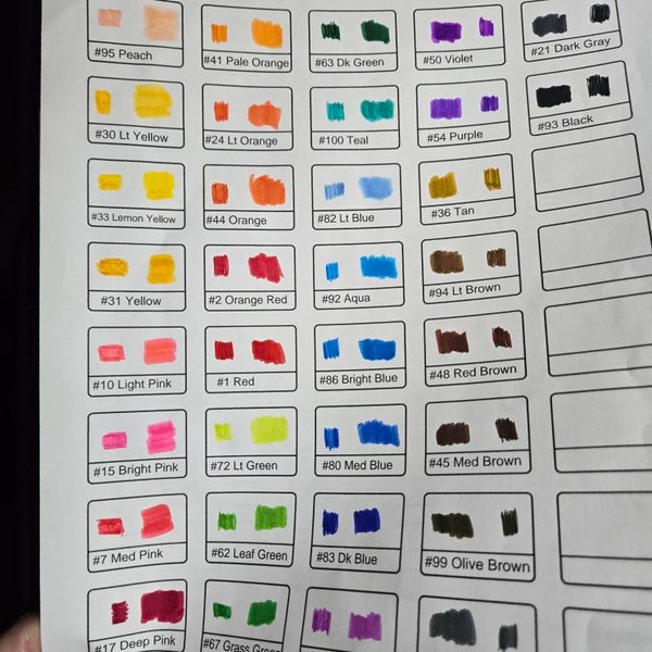 Color Swatch Chart Blank Color Chart Printable Color Swatch Template ...
