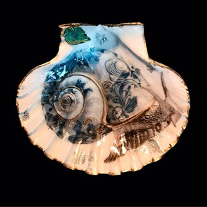 Older Vintage Art Nouveau Double Shell Design Brass Medallion Plaque ...