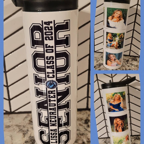 Personalized Graduation Photo Tumbler PNG Wrap and Canva Template ...