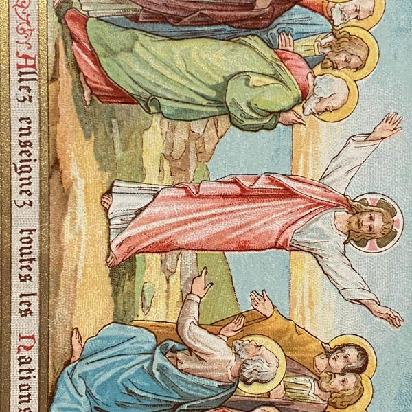 Rare Antique Pious Image From France, les Mystères Du Rosaire the ...