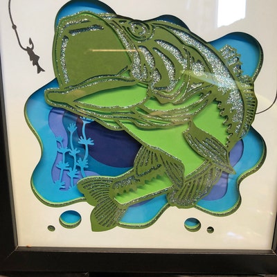 3d Fishing Svg Shadow Box Svg, Fish Svg - Etsy