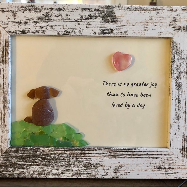 Sea Glass Art, Sea Glass Dog, A Dogs Love, Handmade, Personalize ...