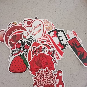 50 Red Sticker Pack Water Bottle Hydroflask Set - Etsy
