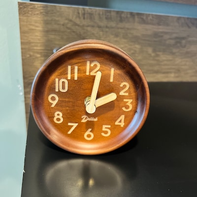 Driini Analog Dome Glass Wall Clock Wood Frame With Two-tone Wooden ...