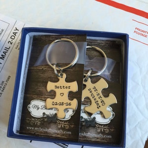 Personalized Keychain Couples Keychains, Better Together, Puzzle ...