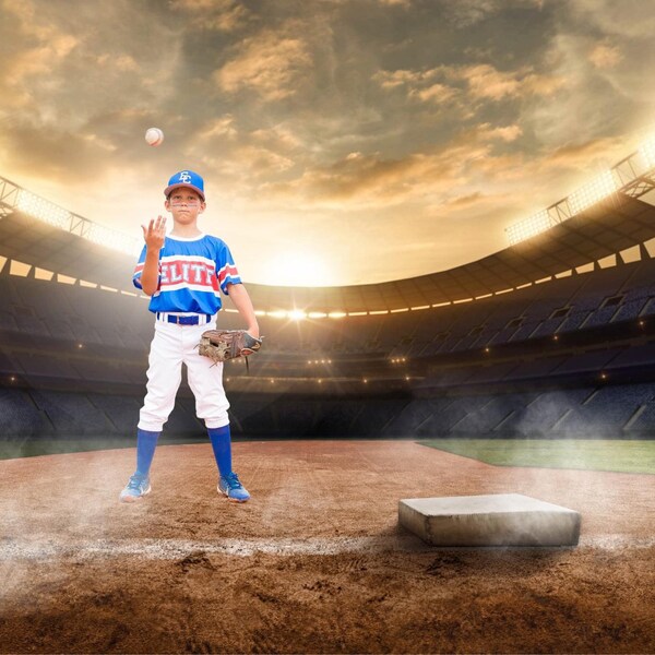 Baseball Digital Backdrop - Softball | NIGHT & DAY STADIUM | Photoshop ...
