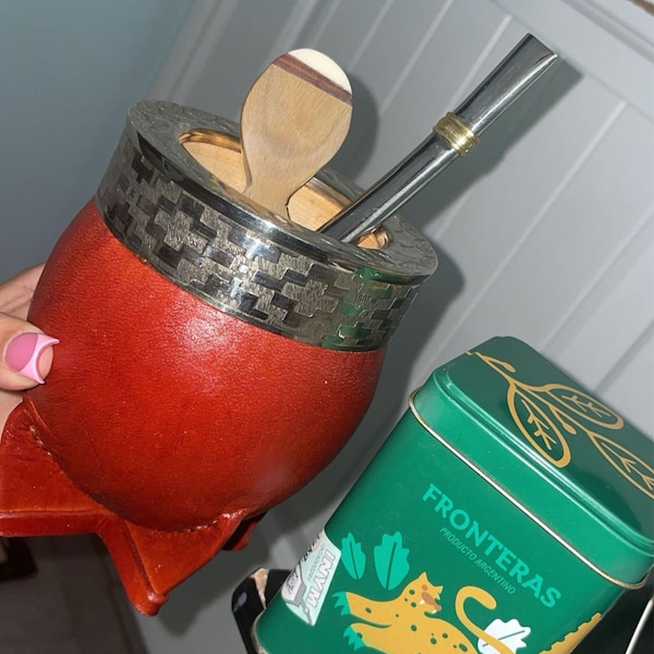 Mate Set, Leather Imperial Mate Cup, Flavoured Yerba Mate, Argentine ...