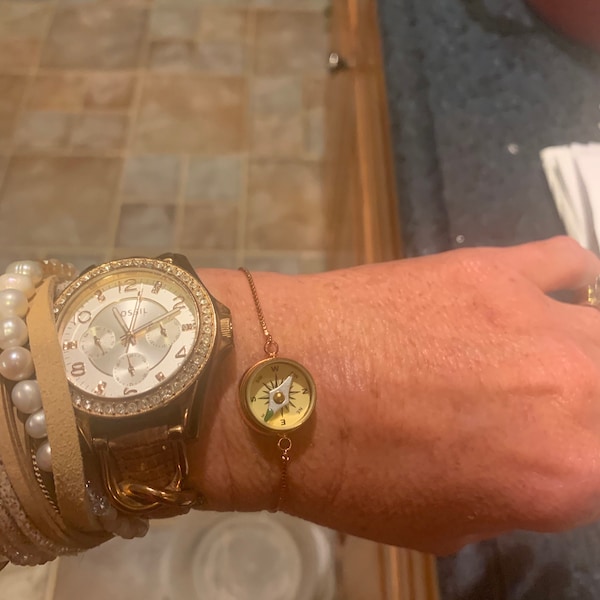 Working Compass Bracelet: Gold, Silver, and Rose Gold Finish, Dainty ...
