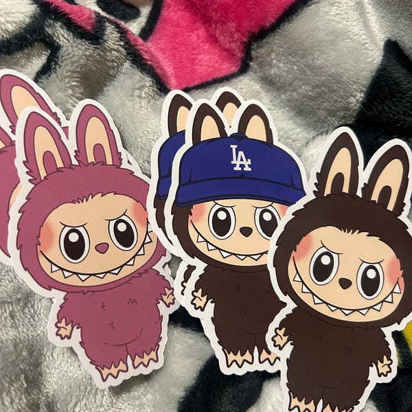 4 Inch. Dodgers Labubu Sticker , Little Monsters Stickers, Custom Vinyl ...