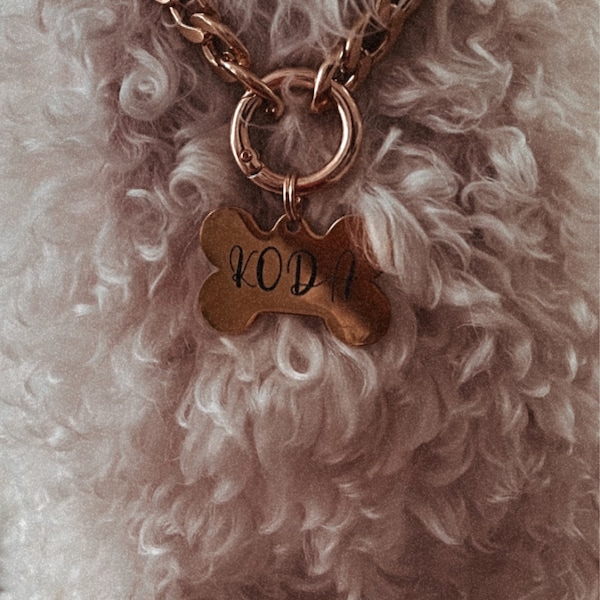 Lightweight Cuban Link Dog Necklace for Dog, Chain Dog Collar Gold ...