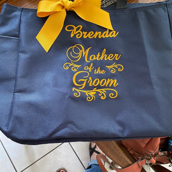 Mother of the Bride, Mother of the Groom Tote Bag, Personalized Wedding ...