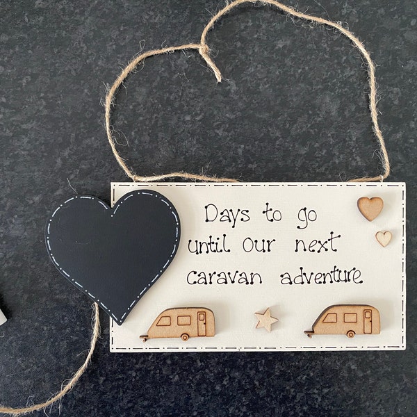 Personalised Hand Made Campervan, Caravan, Camping Holiday Countdown ...