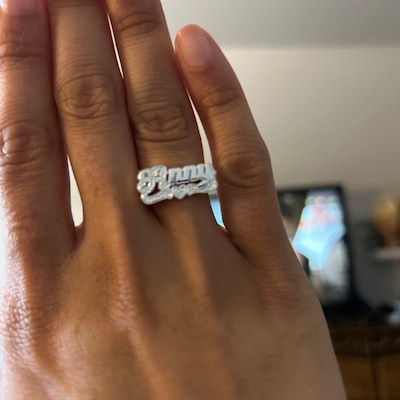 Personalized Name Ring Diamond Cut Personalized Ring Free Shipping Gift ...