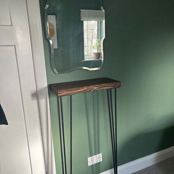 Rustic Narrow Console Table Wooden Console Table Radiator Shelf Hallway ...