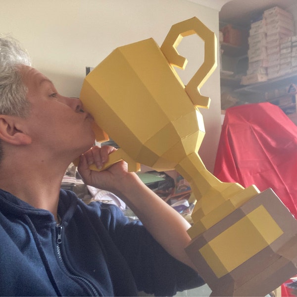 Golden Cup Papercraft PDF SVG Template for Winner Cup Papercraft, DIY ...