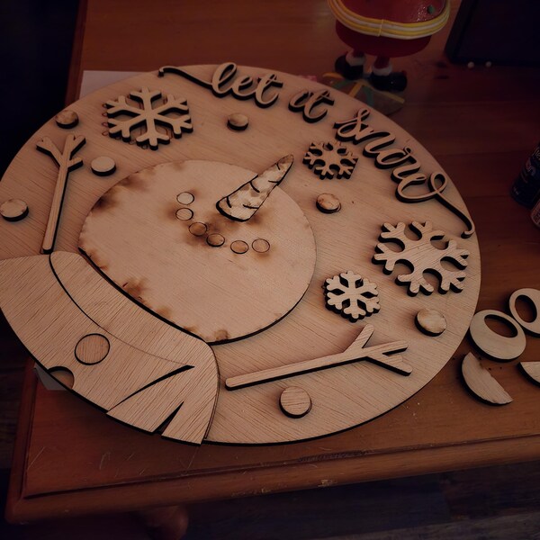 Unfinished Wood Round DIY Kit | Hello Spring | Door Decor | Wooden Door ...