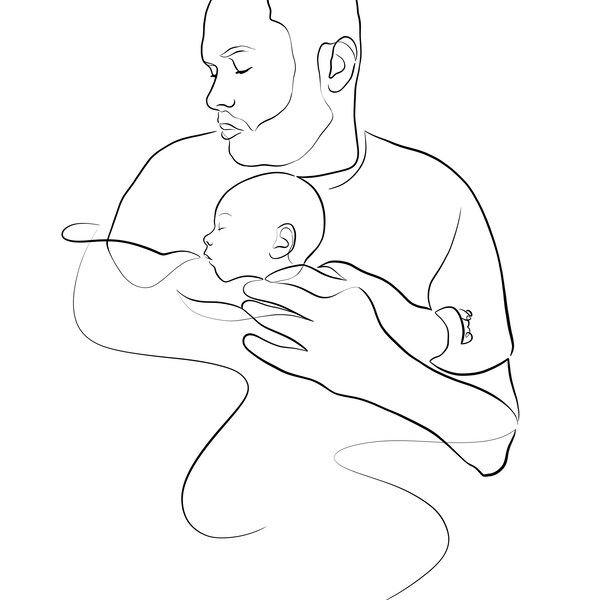 CUSTOM PORTRAIT, Personalised Line Drawing From Photo, Minimal Couple ...