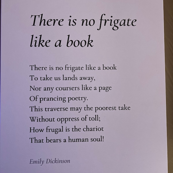 There is No Frigate by Emily Dickinson Poem Canvas Print - Poetry Print ...