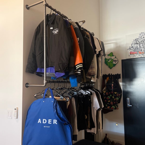 Clothing Rail - Wall-mounted Industrial Look Rack - Retail Display for ...