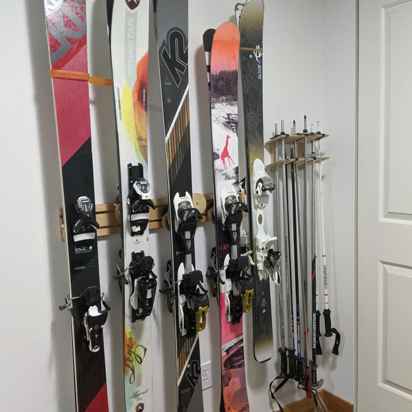 6 Pair/32" Button Ski Rack, With Traditional Wooden Buttons - Etsy