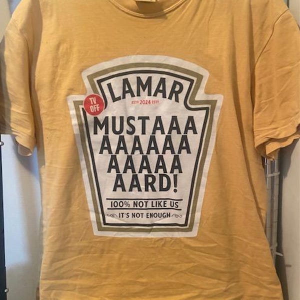 Kendrick Lamar MUSTARD Meme Shirt, Viral GNX Album Reference, TV off ...