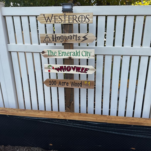 Custom Directional Mileage Signs | Hand Painted Cedar or Pine Yard ...