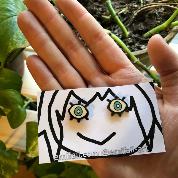 Blue Eyes Enamel Pin Set - Etsy