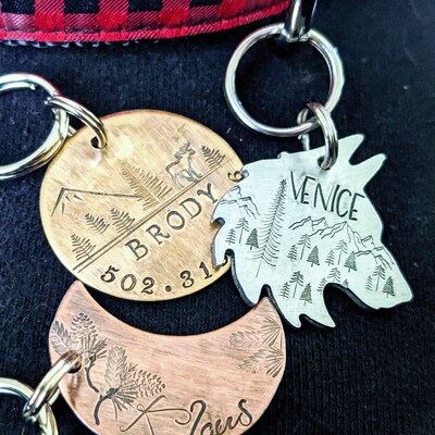 Dog ID Tag-moose Custom Pet Tag Tag for Medium Large Dog-personalized ...