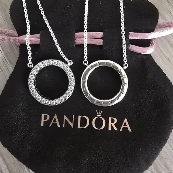 New Pandora Circle of Sparkle Necklace Circle Silver Pendant Must-have ...