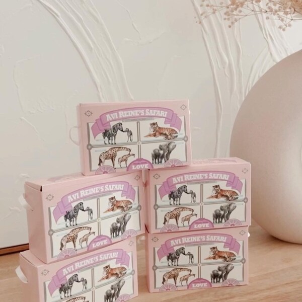 Pale Pink Animal Cracker Boxes, Animal Cookie Boxes, Pastel Pink and ...