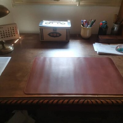 Leather Desk Mat, Large Mouse Pad, Desk Mat, Desk Pad, Genuine Leather ...