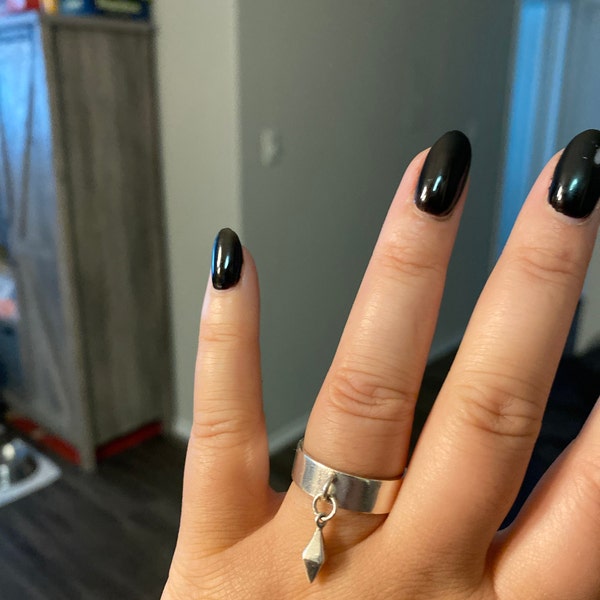 Hammered Charm Ring, Handmade Ring, Sterling Silver Ring, Dangle Ring - Etsy Canada