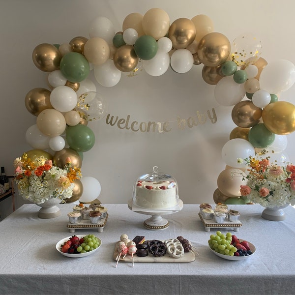 Eucalyptus Balloon Arch DIY Kit | Sage Green Bridal Shower | Green Baby Shower | Sage Green and ...