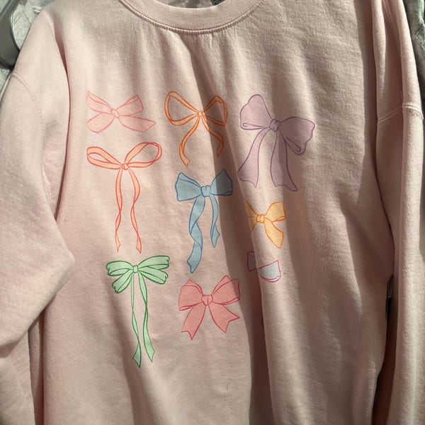 Pink Bow Shirt, Coquette Bows Shirt, Girlie Girl, Coquette Aesthetic ...