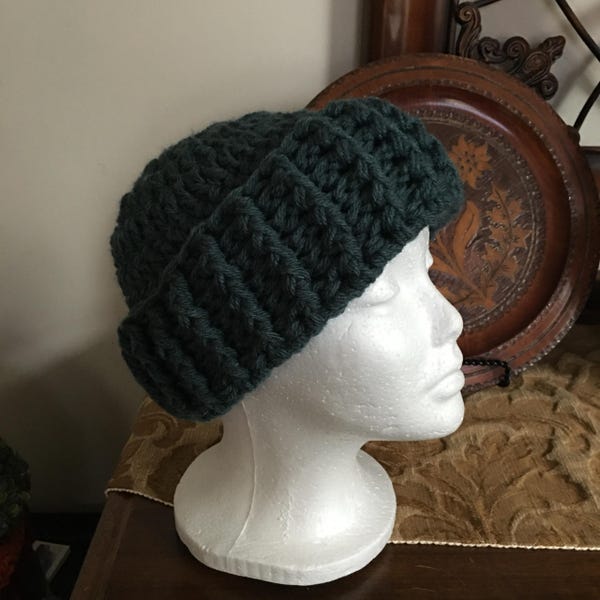 Unisex Crochet Hat Pattern Hard Rock Crochet Hat Crochet Beanie Pattern ...