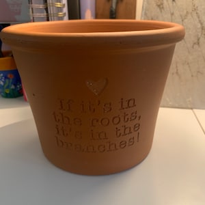 Personalised Engraved Forget Me Not Terracotta Flower Plant Pot, Custom ...