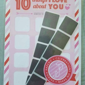 Scratch off Valentine Card, 10 Things I Love About You, Valentine Card ...