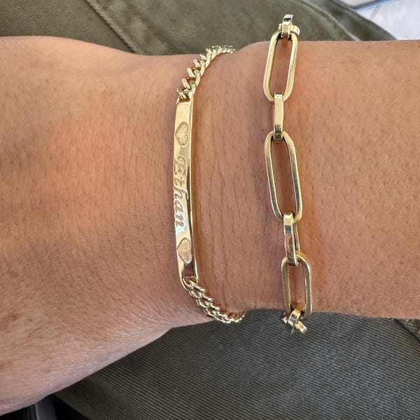 Solid Gold Enhancer Charm Necklace, 14k Gold Paperclip Chain Necklace ...