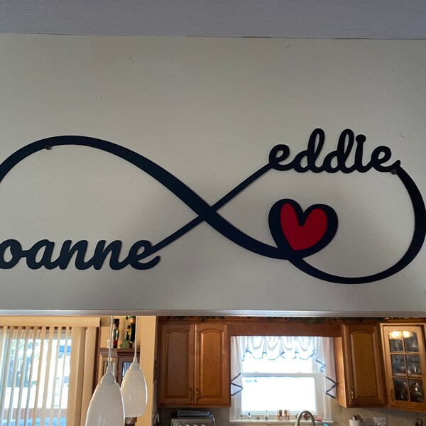 Infinity Sign Containing Names, Personalized Metal Infinity Sign ...