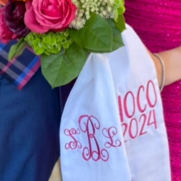 Hoco Custom Embroidered Bouquet Wrap Sash Bow Prom Bouquet Sash With ...