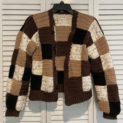 Crochet Patchwork Cardigan Pattern - Etsy