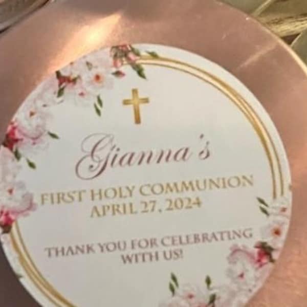 Communion Sticker, Personalized First Holy Communion Stickers, Custom ...