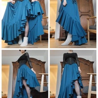 Long Sun Skirt Sewing Pattern With Wide Tulle Ruffles on the Bottom ...